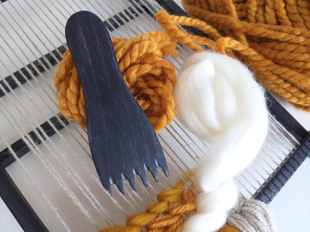 Wooden Tapestry Fork for Weaving, Small Comb Beater, Hand Carved Tools ...