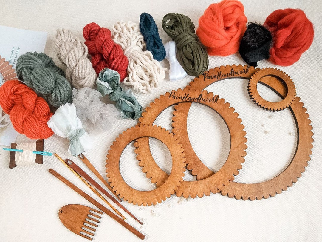Circle Weaving Loom Kit, Hoop Weaving, Round Woven Wall Hangings ...