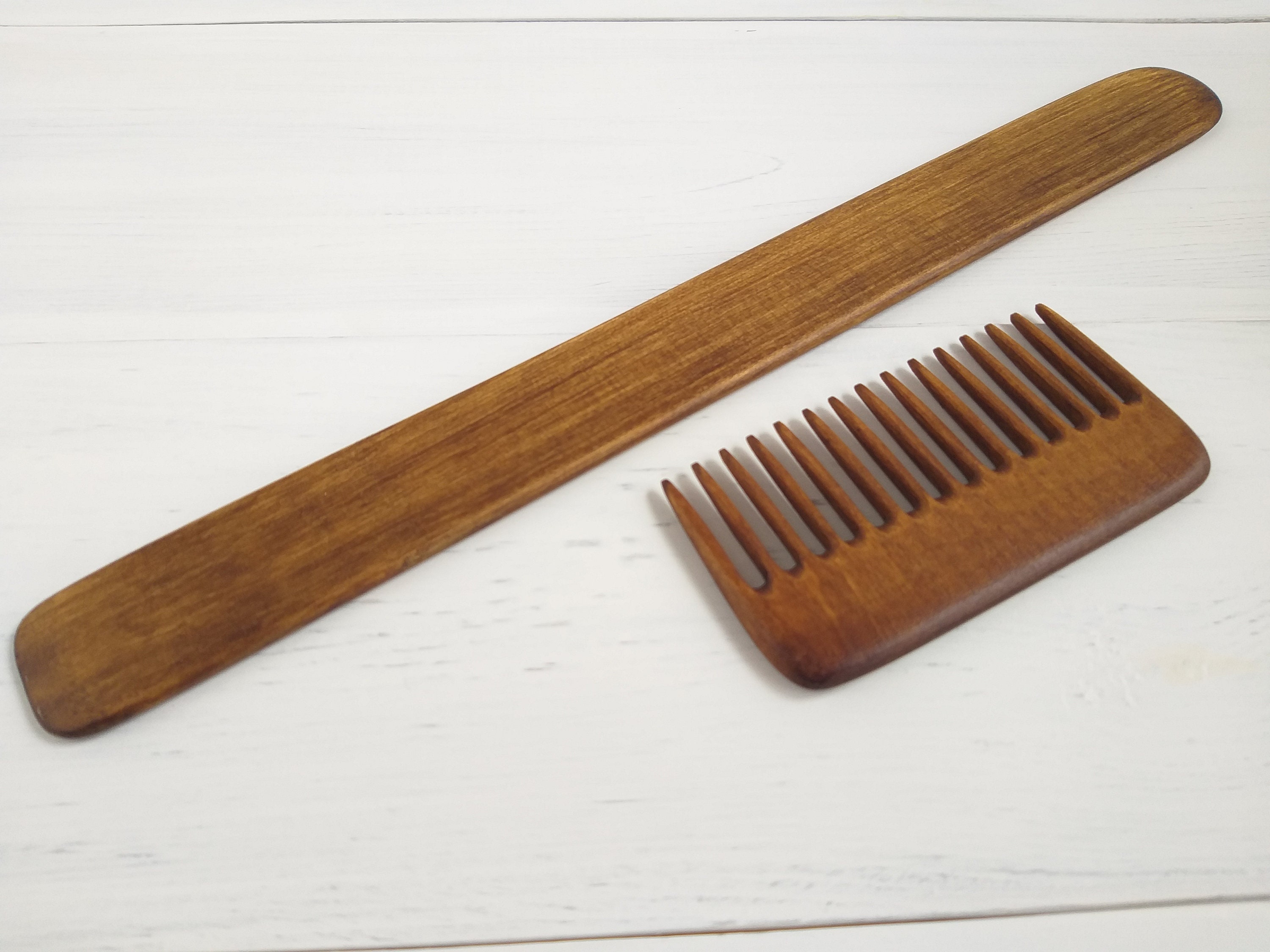 Weaving beater and shed stick for hand loom. Smooth wooden | Etsy