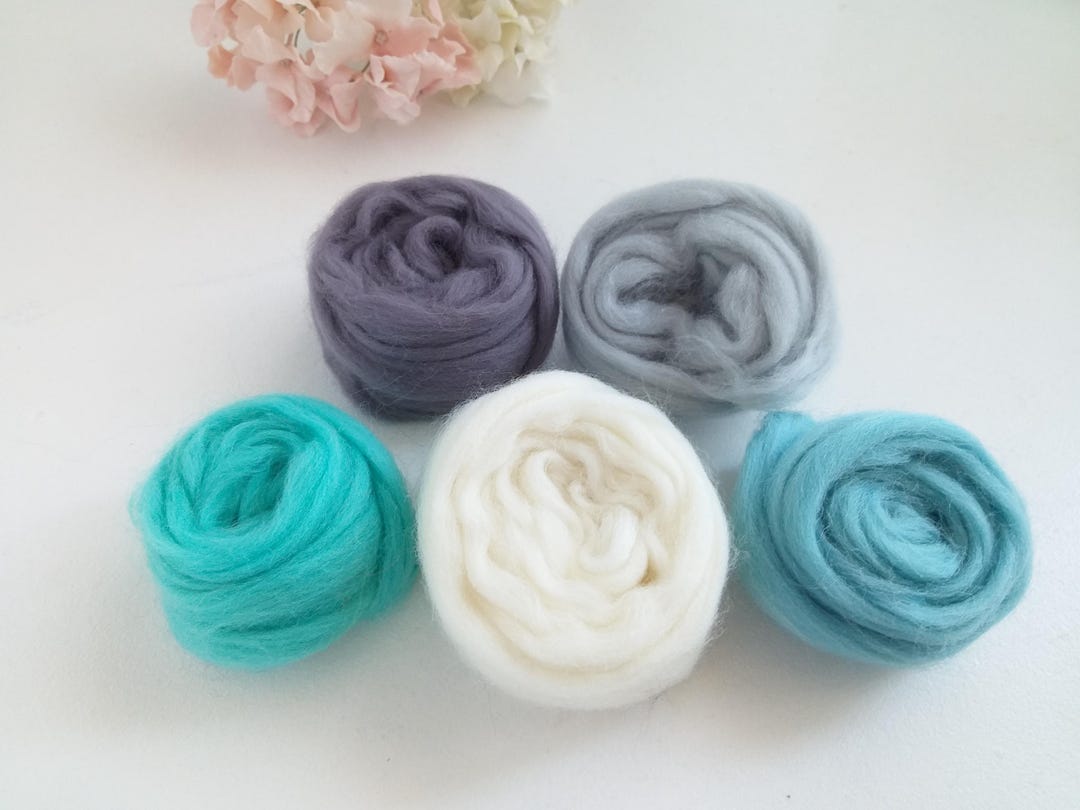 Merino Wool Roving Set of 5, Wool Top for Weaving, Color Assortment, 1. ...
