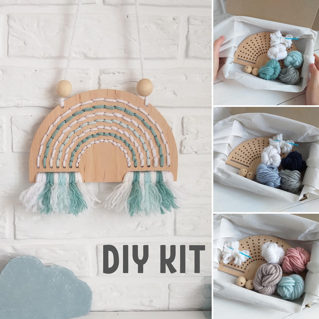 Wooden Rainbow Craft Kit for Kids Rainbow Embroidery Board - Etsy Hong Kong