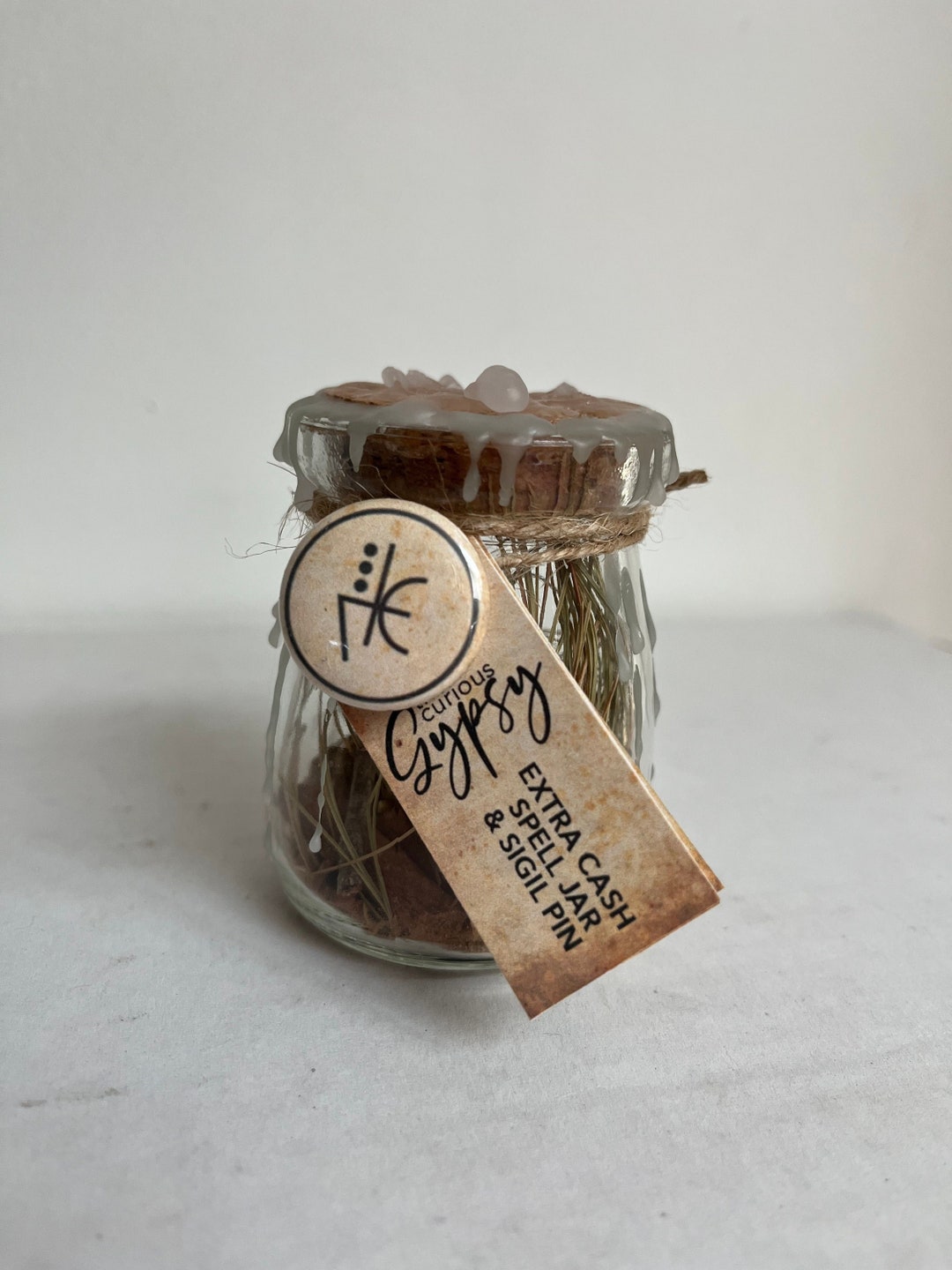Extra Cash Spell Jar and Sigil Pin - Etsy