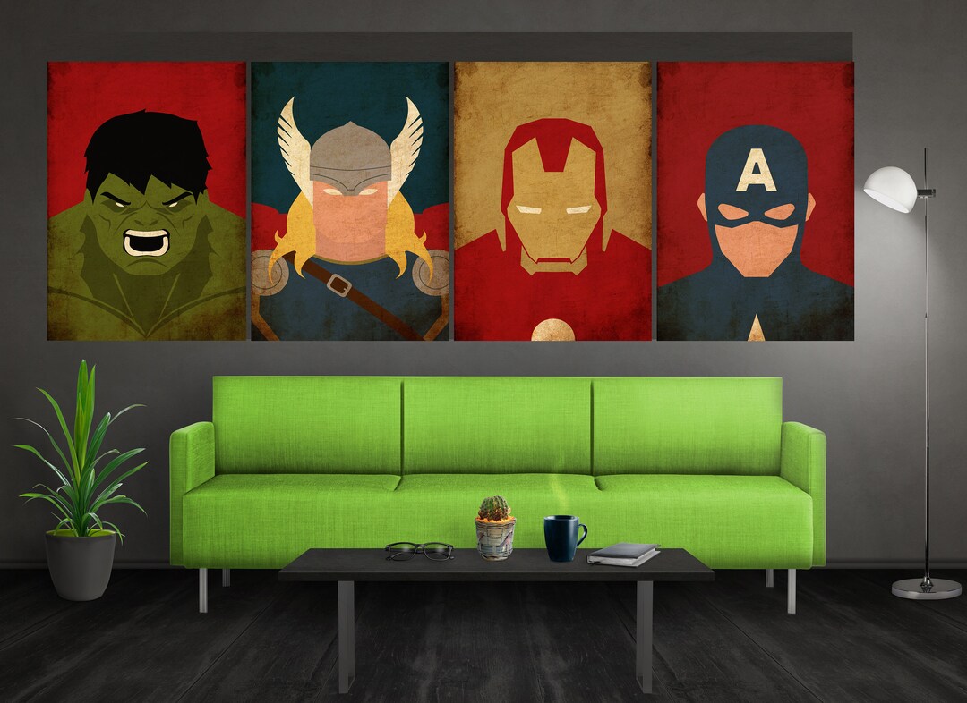 Conjunto de carteles de superhéroes imprimibles Descarga digital - Etsy ...