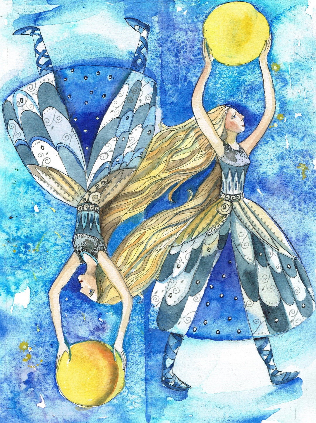 Zodiac Sign GEMINI WOMAN, Picture, Art Print - Etsy