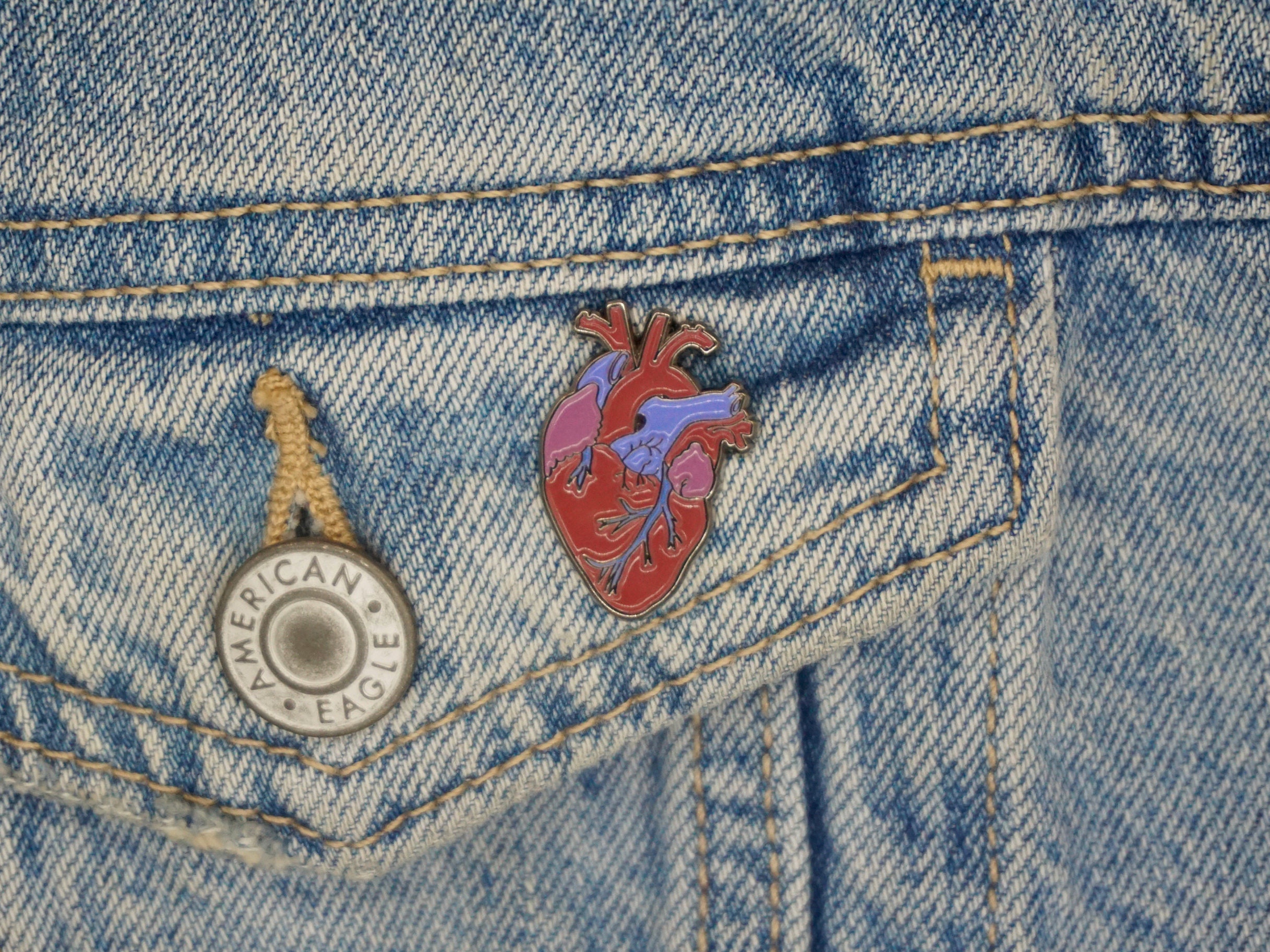 Heart Pin Enamel Pin Anatomy Medical | Etsy