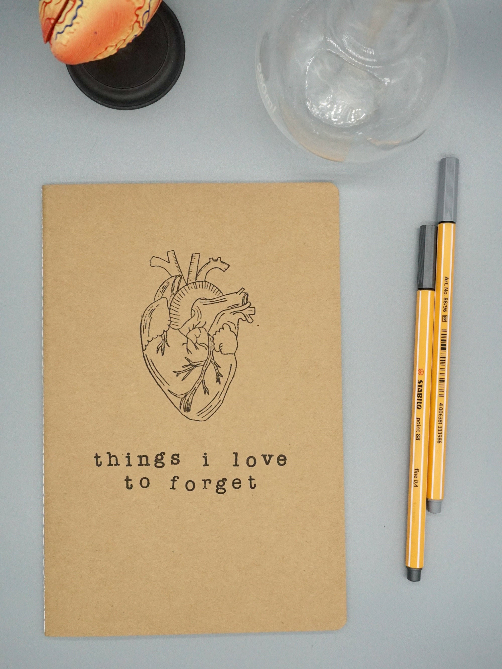 Heart Notebook Notes Lists Anatomy | Etsy