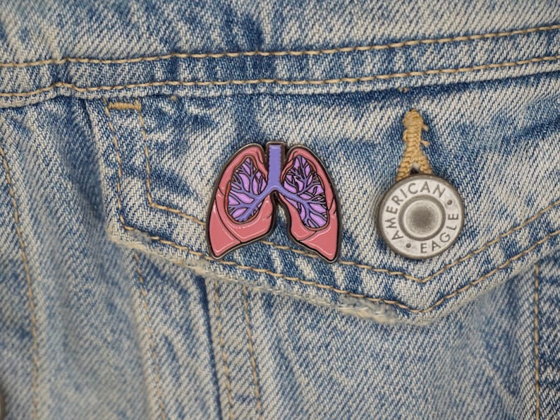 Lung Pin Enamel Pin Anatomy Medical | Etsy