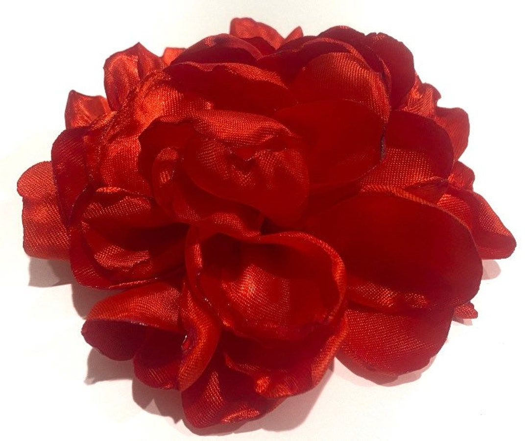 Red Fabric Flowers | Large Satin Flowers - Etsy