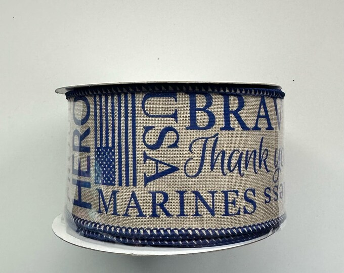 Marine Wired Ribbon, Armed Forces Ribbon, Semper Fi Ribbon, Patriotic ...