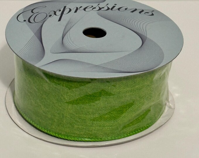 Green Ribbon, Green Furry Ribbon, 2.5 Inch Wired Ribbon, Wreath Ribbon ...