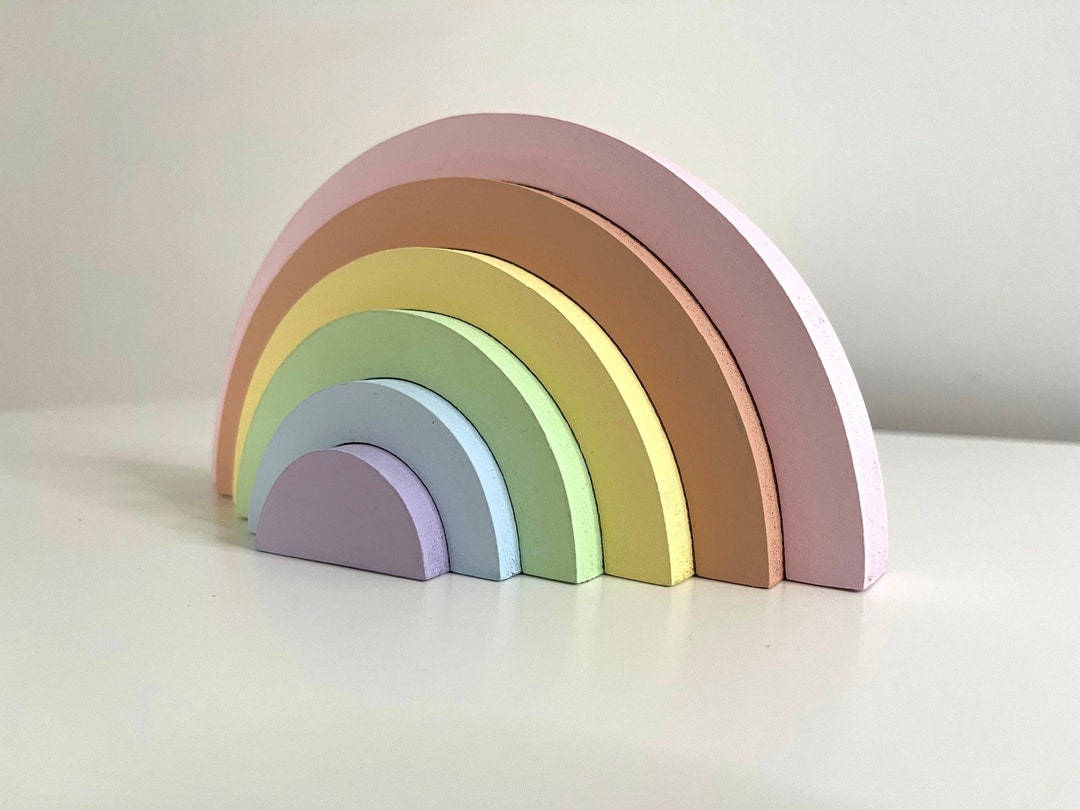 Pastel Stacking Rainbow Nursery Decor Wooden Stacking Rainbow in Pastel ...