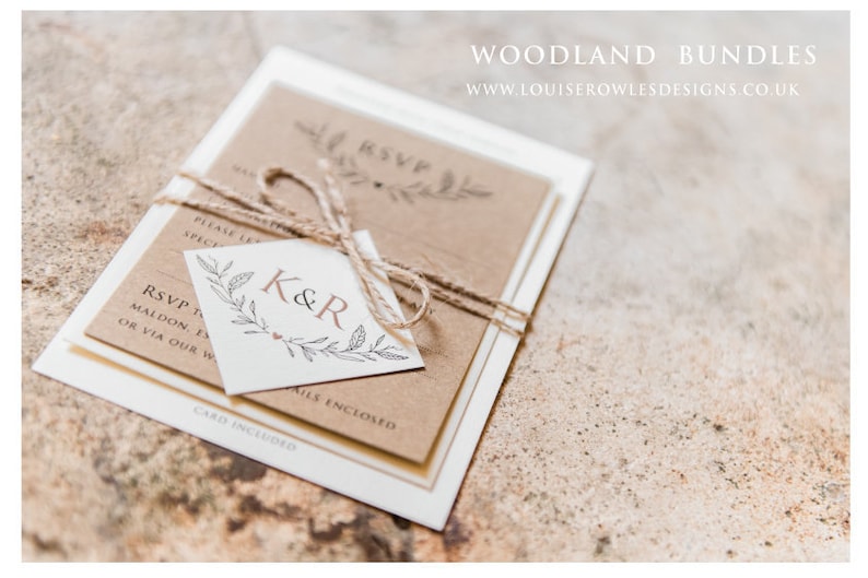 Woodland, Rustic Wedding Invitation, Bundle Invitation - Kraft - Twine ...