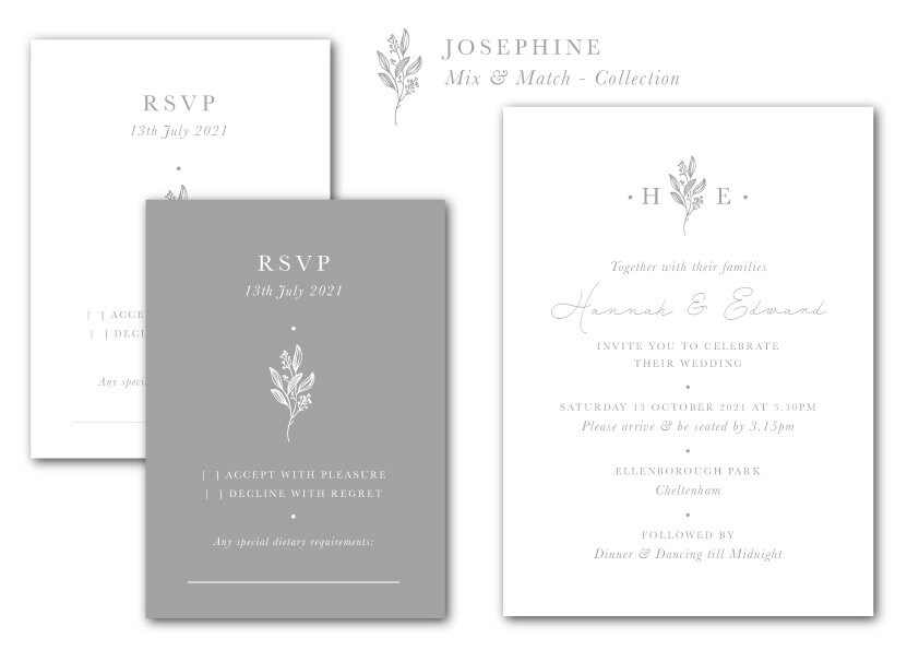 Josephine Wedding Invitation Calligraphy Wedding Invitation | Etsy