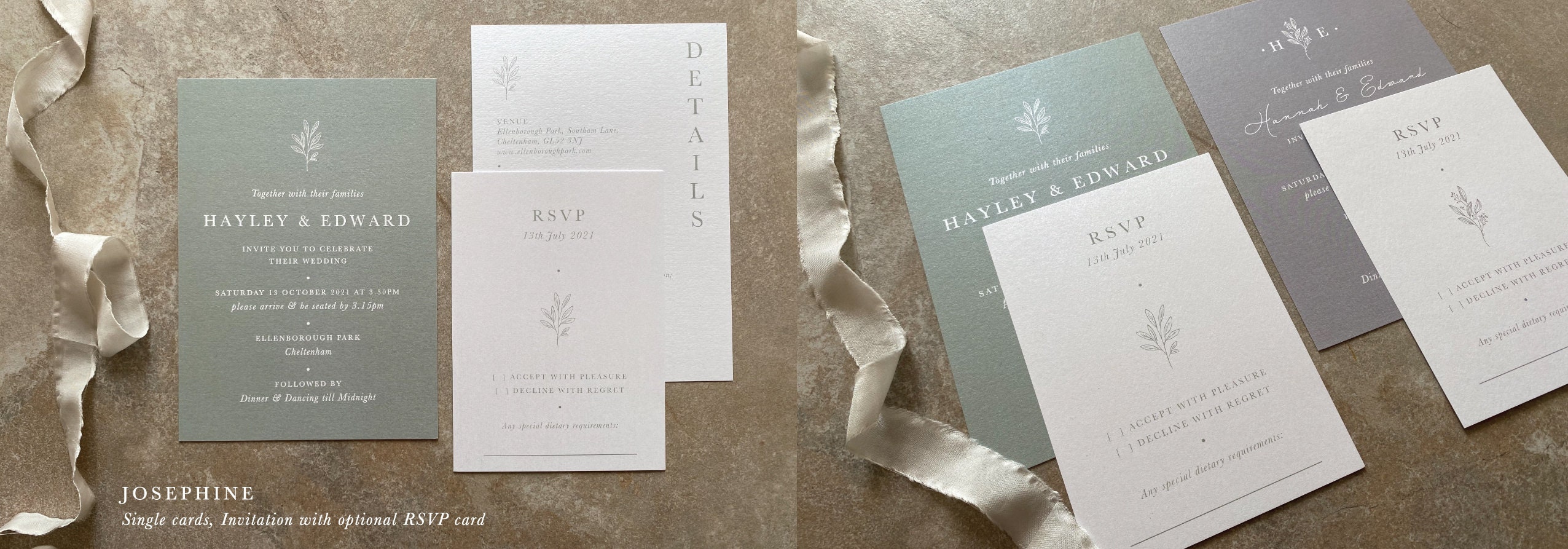 Josephine Wedding Invitation Calligraphy Wedding Invitation | Etsy