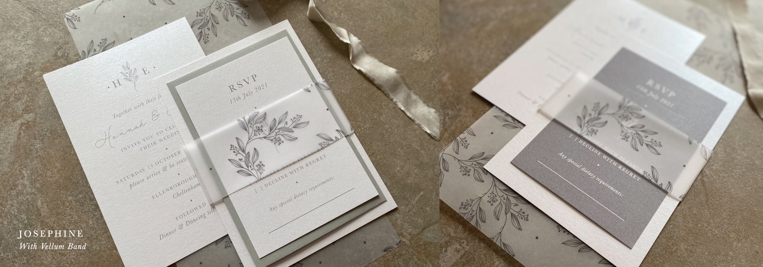 Josephine Wedding Invitation Calligraphy Wedding Invitation | Etsy