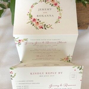 Floral Wedding Invitation Concertina Invitation Flowers - Etsy
