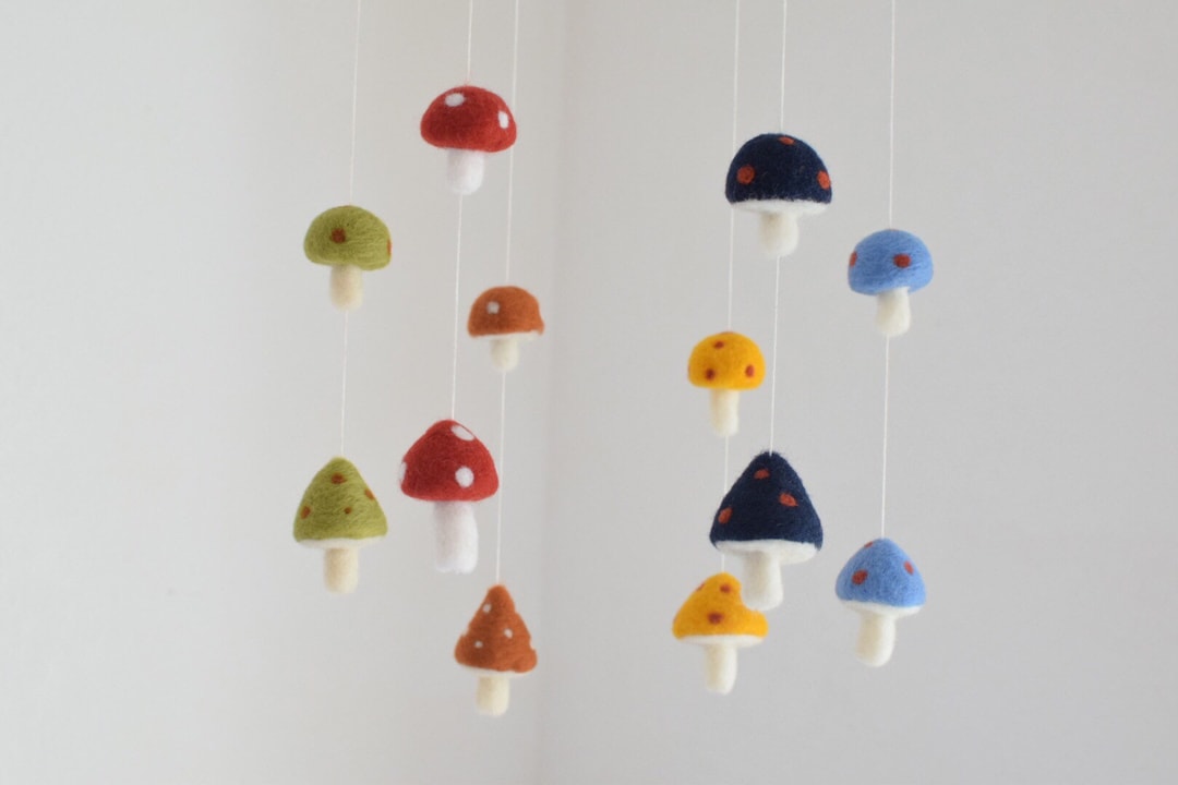 Pilz Mobile, Baby Mobile Wald, Filz Bunte Pilze, Kinderzimmer Deko ...