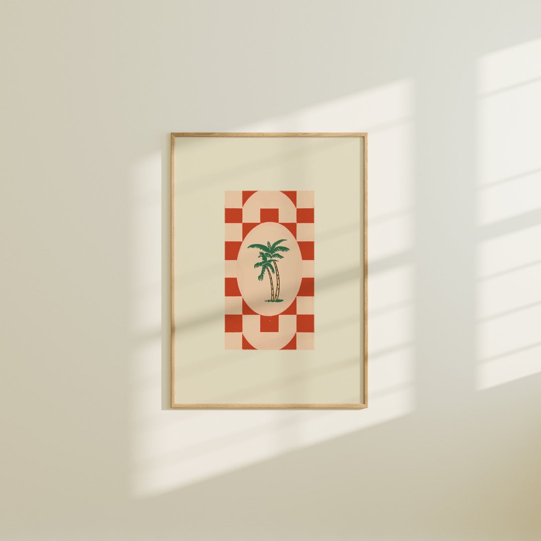 Palm Tree Tile Art Print - Etsy