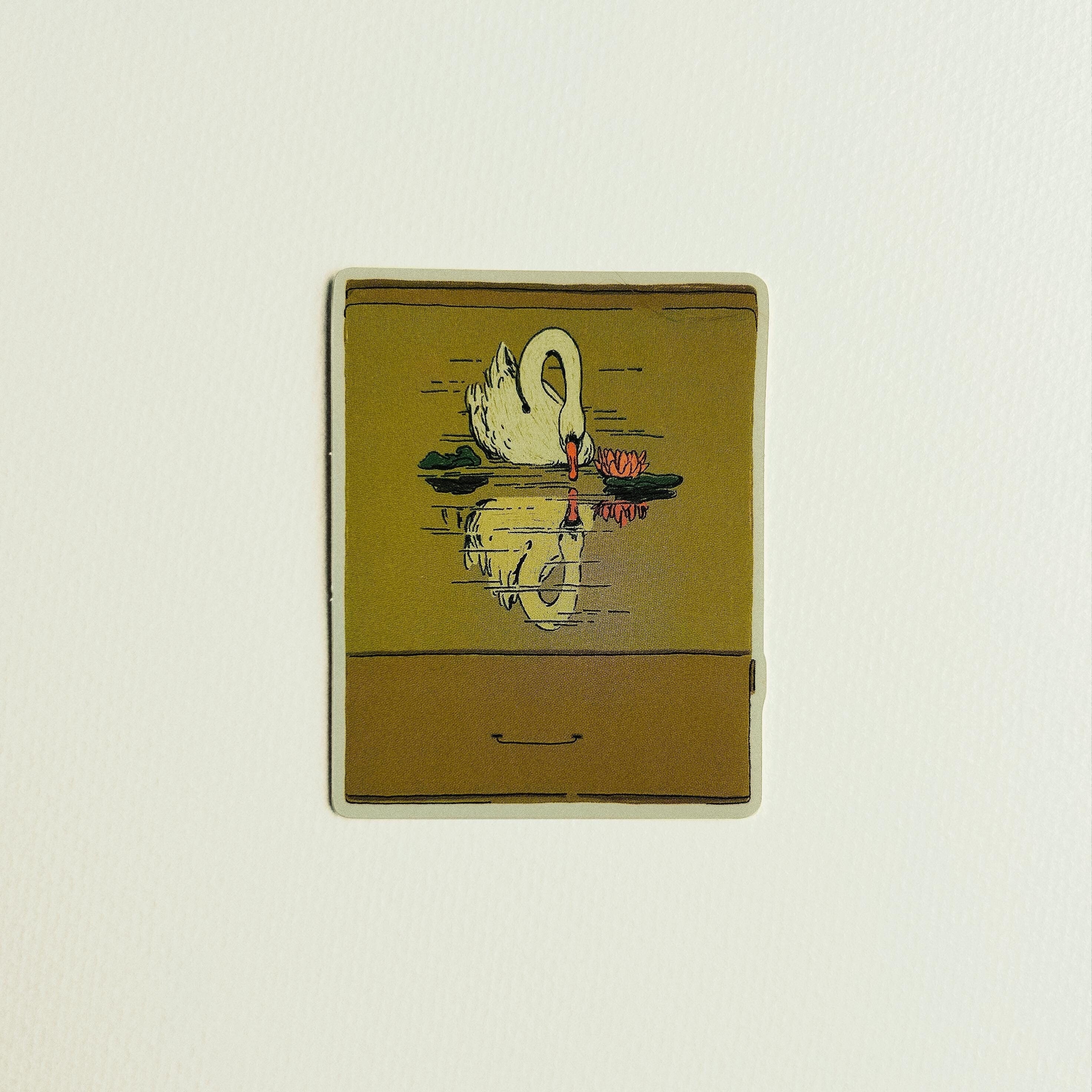 Vintage Swan Matchbook Sticker - Etsy