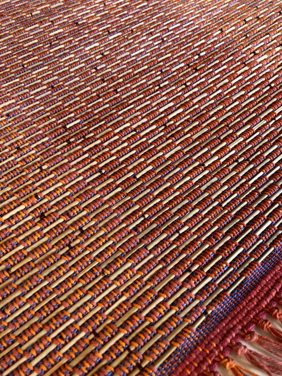 Reed Table Runner Mat Burnt Orange Tones millburn - Etsy