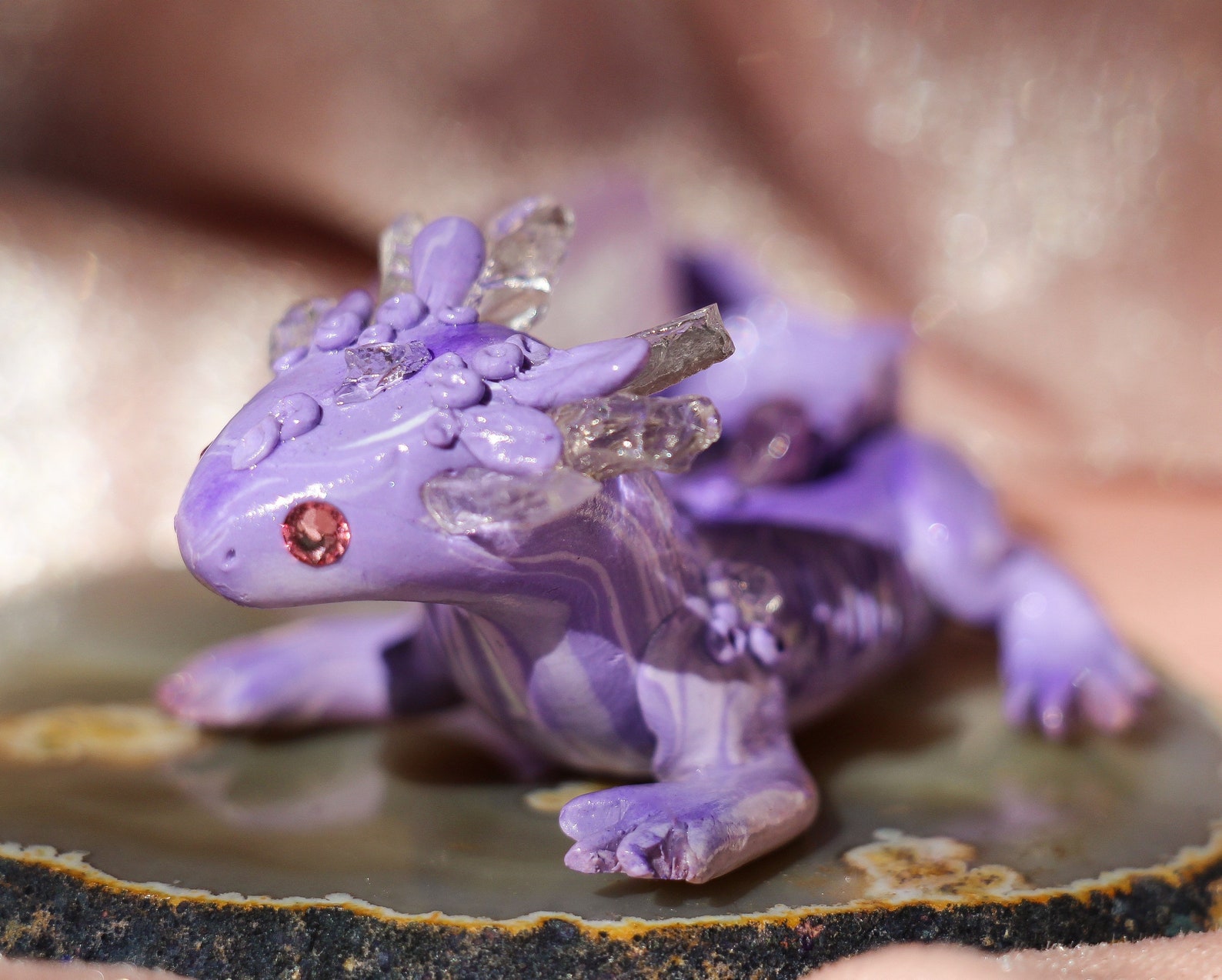 Polymer Clay Crystal Guardian Axolotl - Etsy