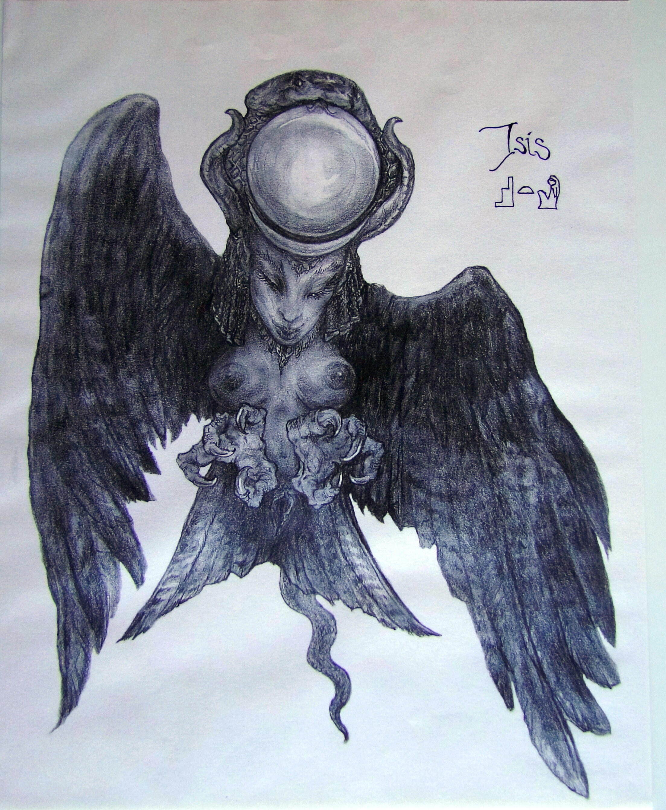 Original Charcoal Drawing of Steampunk Harpy 17.75x14.75 Distressed ...