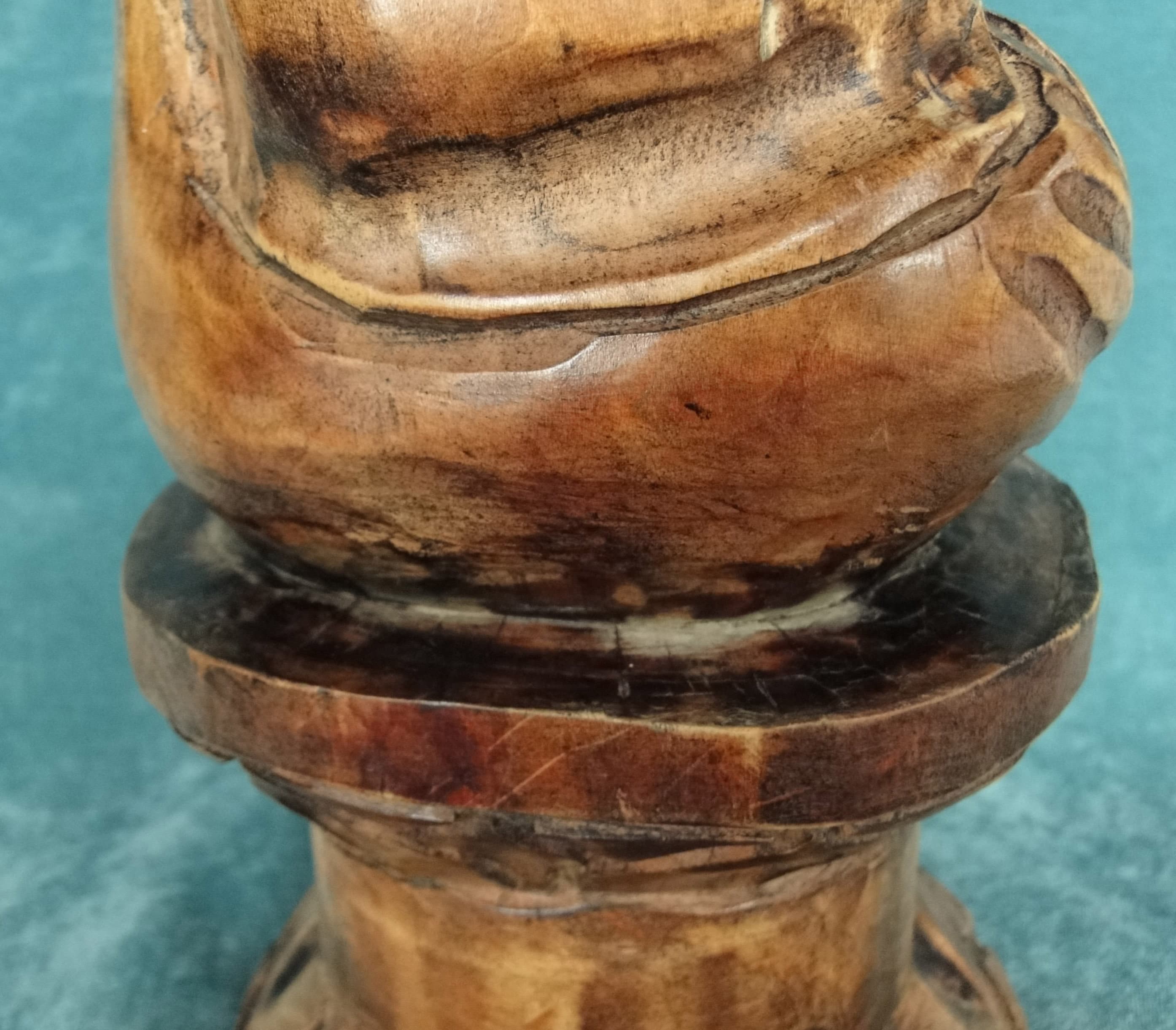 Vintage Hand Carved Wood Buddha Statue 16.25" Tall - Beautiful Hand ...
