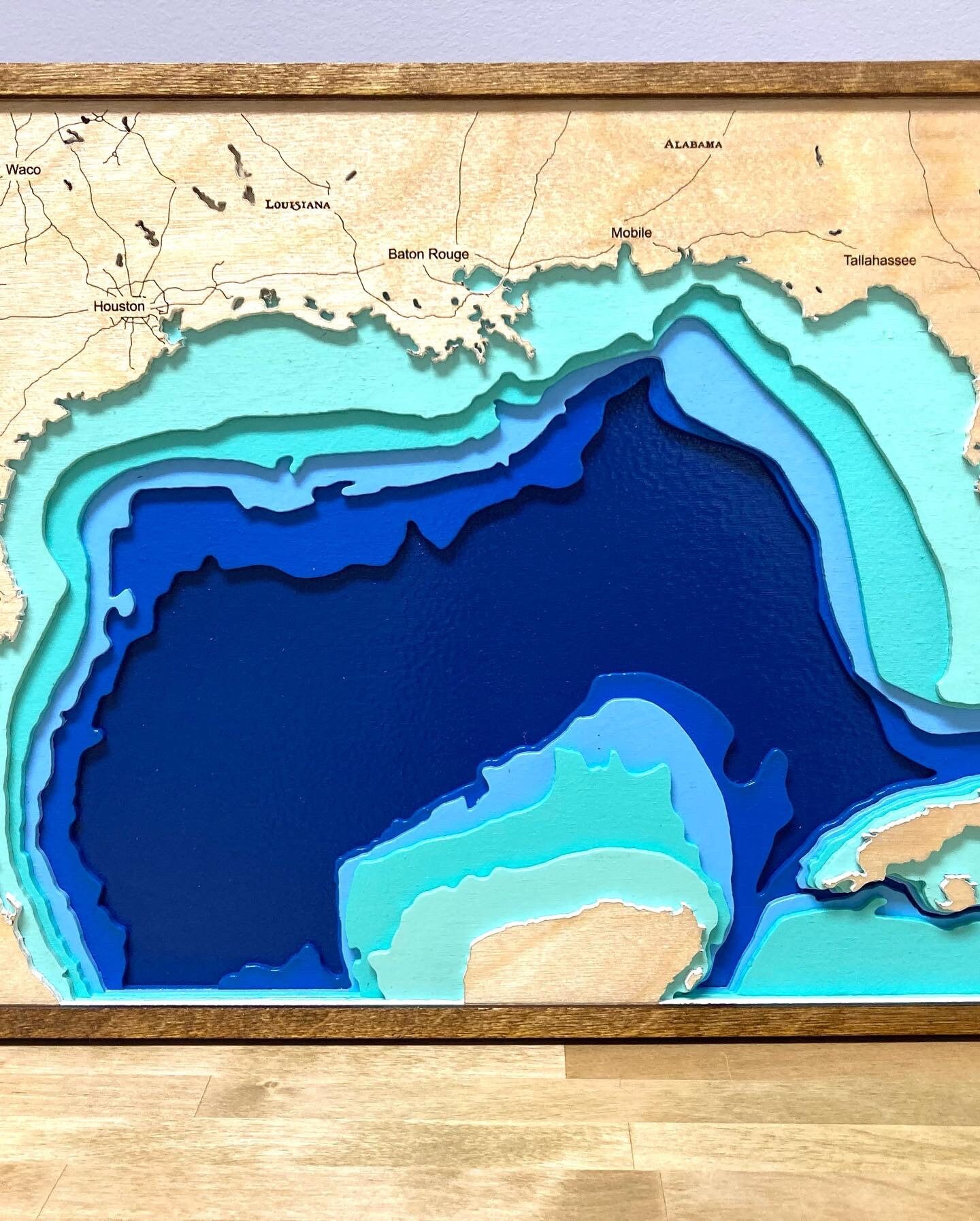 Gulf of Mexico 3D Wood Map: Eight-layer Engraved City Map - Etsy
