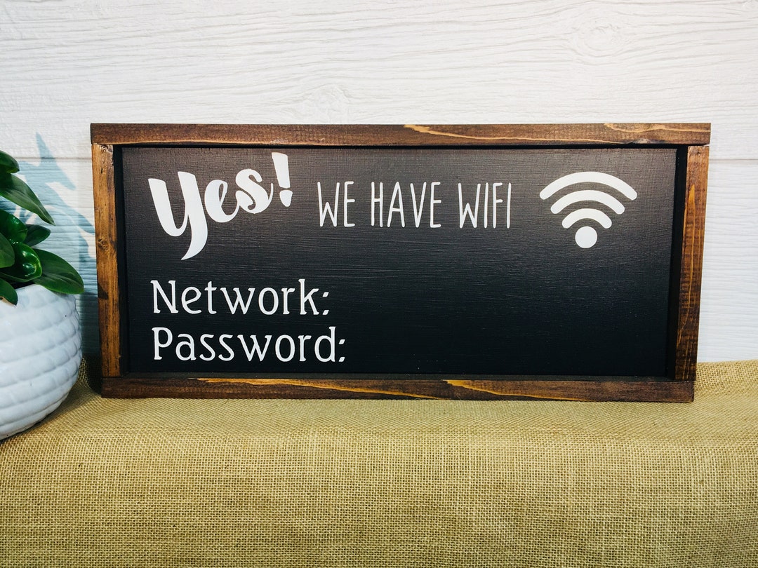Chalkboard Wifi Password Sign: Rustic Wood Welcome Decor - Etsy