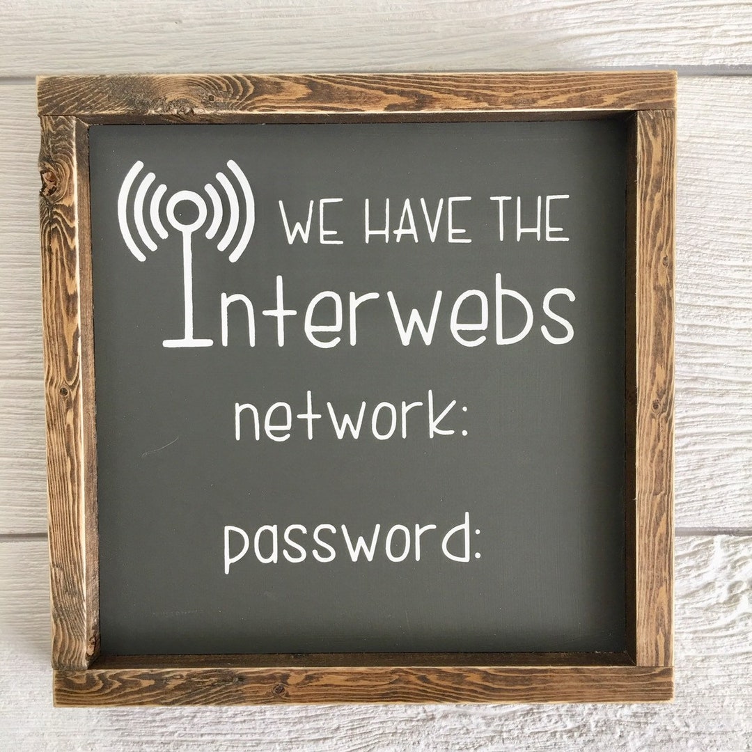 Wifi Password Sign: Chalkboard Paint, Wood Frame, Guest Decor - Etsy