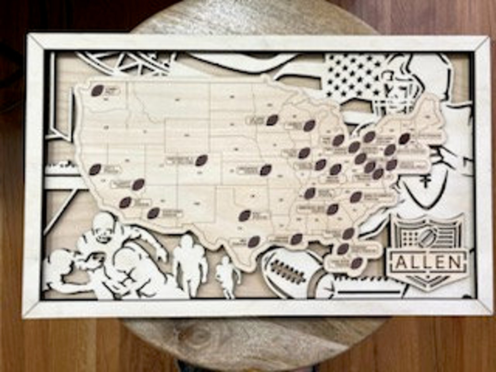 NFL Football Stadium Travel Map Bucket List United States Travel Map ...