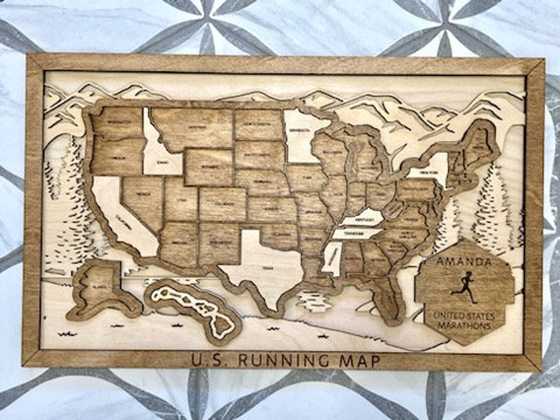 Running in All States Marathon Half Marathon United States Travel Map ...