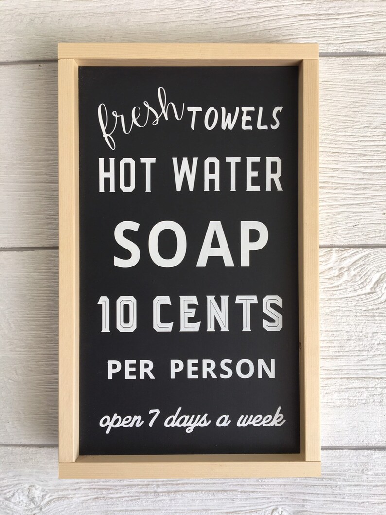 Fresh Towels Hot Water Soap Sign - Farmhouse Bathroom Decor - Etsy