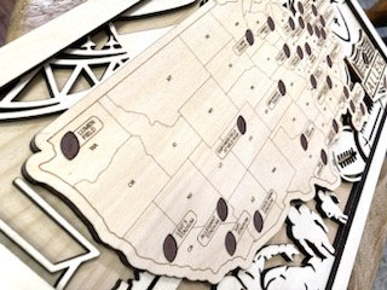 NFL Football Stadium Travel Map Bucket List United States Travel Map ...