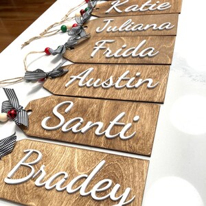 Personalized Wooden Stocking Tag, Stocking Name Tags, Farmhouse Name ...