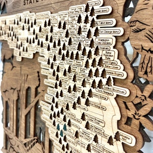 Florida State Park Travel Map Made of Wood and Customizable Road Trip ...