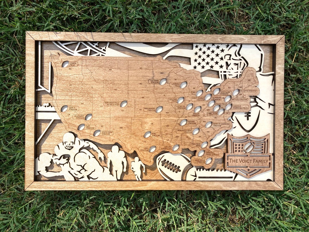 NFL Football Stadium Travel Map Bucket List United States Travel Map ...