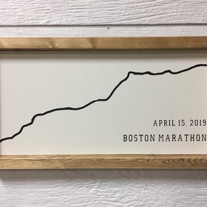 Boston Marathon Route Commemorative Wood Sign Customized Marathon Sign ...