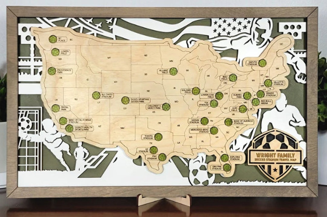 USSF Soccer Stadium Travel Map Bucket List United States Travel Map ...