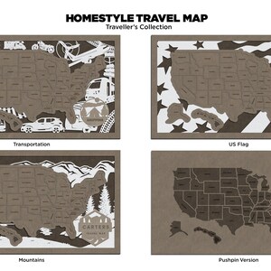 United States Travel Map Made of Wood and Fully Customizable and ...