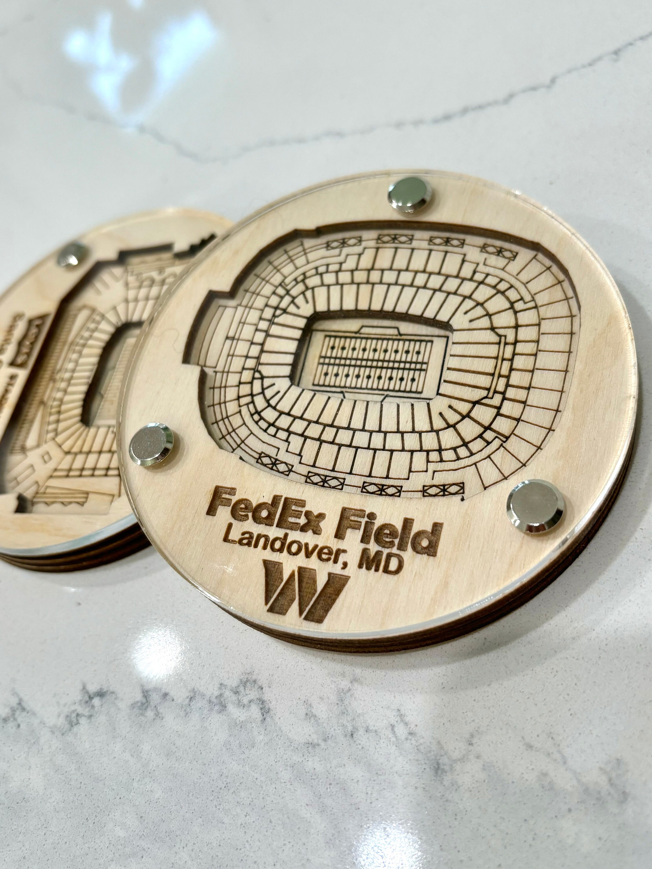 Football Stadium Coasters Layered Coaster of NFL Team Stadiums Football ...