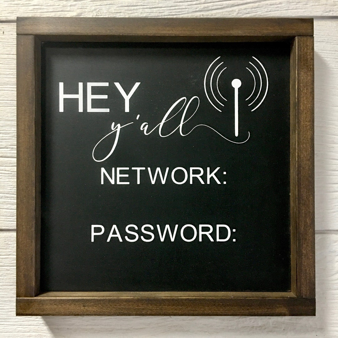 Hey Y'all Wifi Password Sign: Chalkboard Guest Decor - Etsy