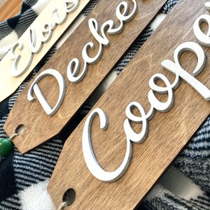 Personalized Wooden Stocking Tag, Stocking Name Tags, Farmhouse Name ...