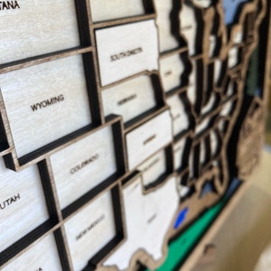 United States Travel Map Made of Wood and Fully Customizable and ...