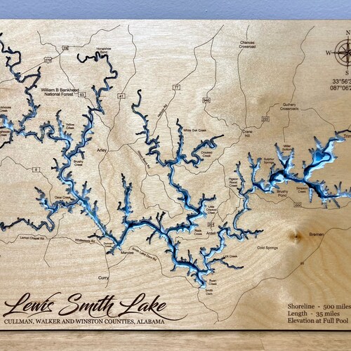Weiss Lake Alabama Map - Etsy
