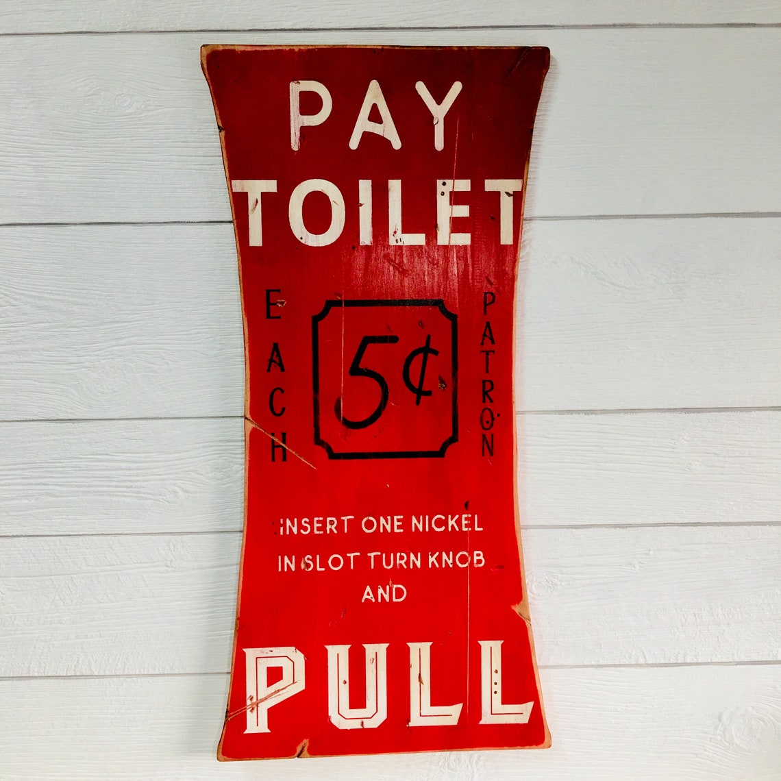 Pay Toilet 5 Cents Bathroom Decor Sign Farmhouse Style Wood - Etsy
