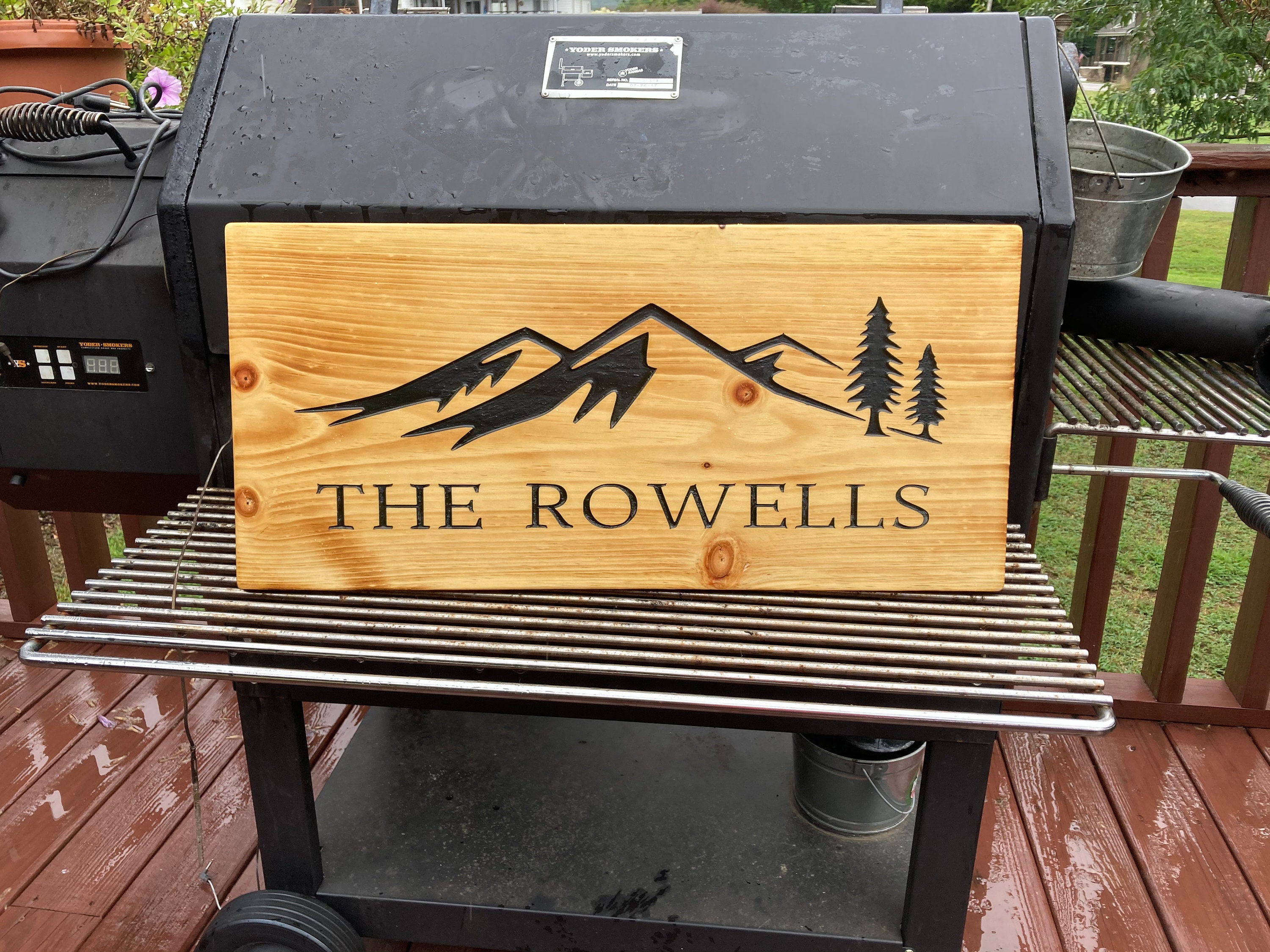 Traeger Yoder type grill wood side front board burned rustic | Etsy