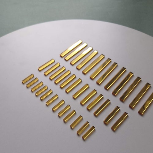 12pcs Mirrored BRIGHT GOLD Strips With Squared Ends Hour - Etsy
