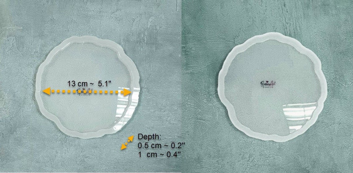 13cm Round Silicone Mould Irregular Shape Depth 1cm 0.5cm | Etsy