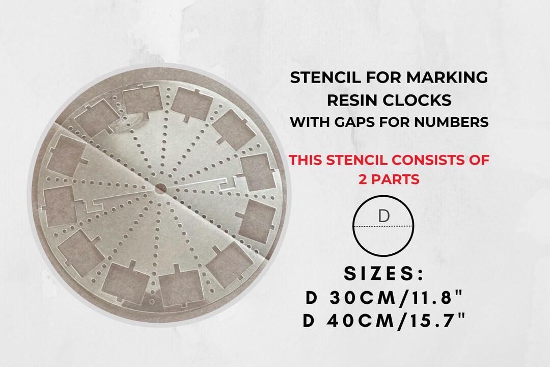 Universal Clock Stencil 2-pieces Template With Gaps for Numbers for ...